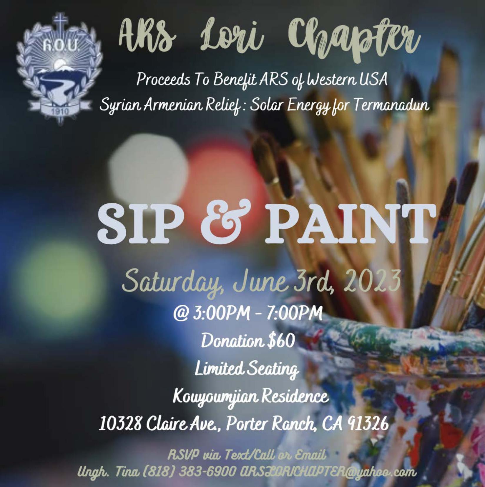 Sip & Paint – Armenian Relief Society of Western USA