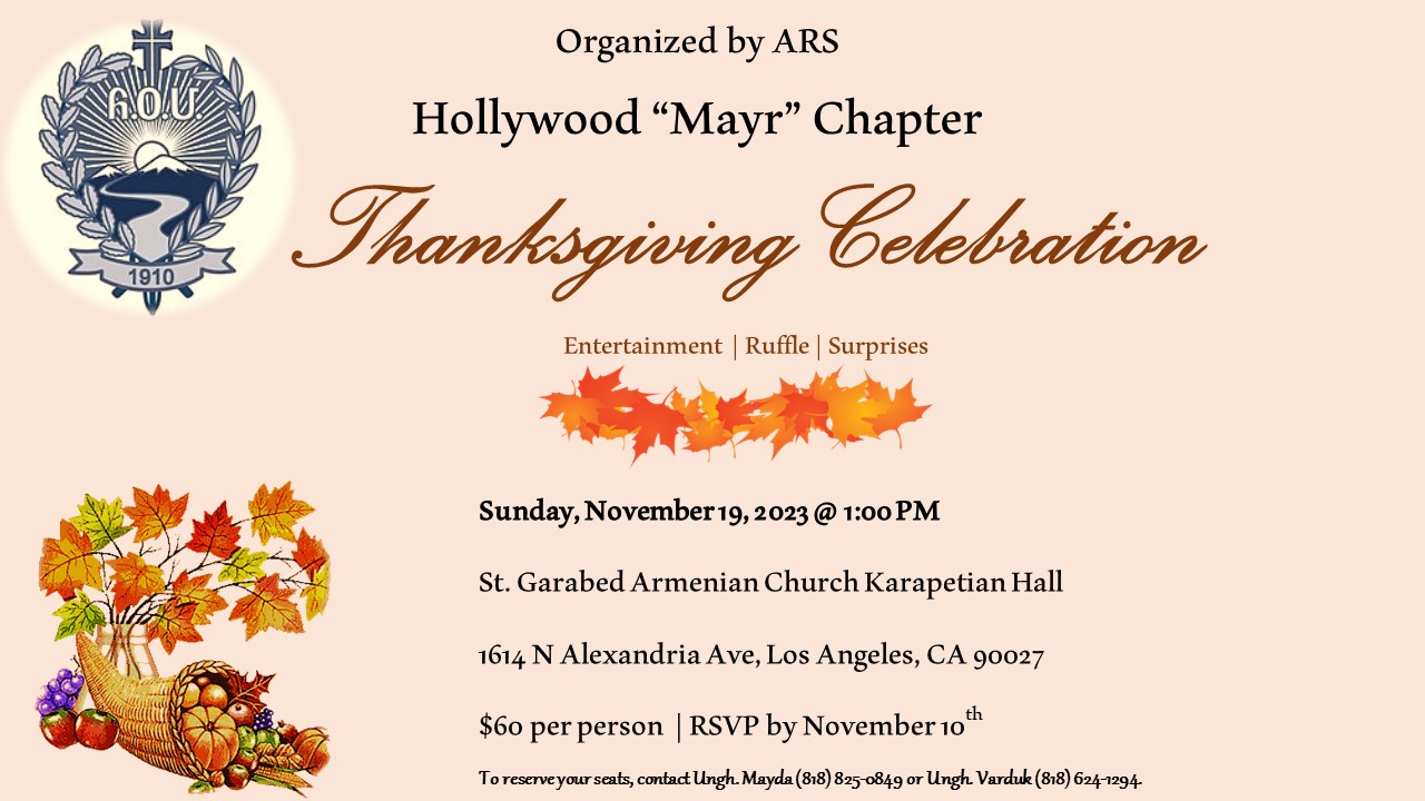 Thanksgiving Celebration – Armenian Relief Society of Western USA